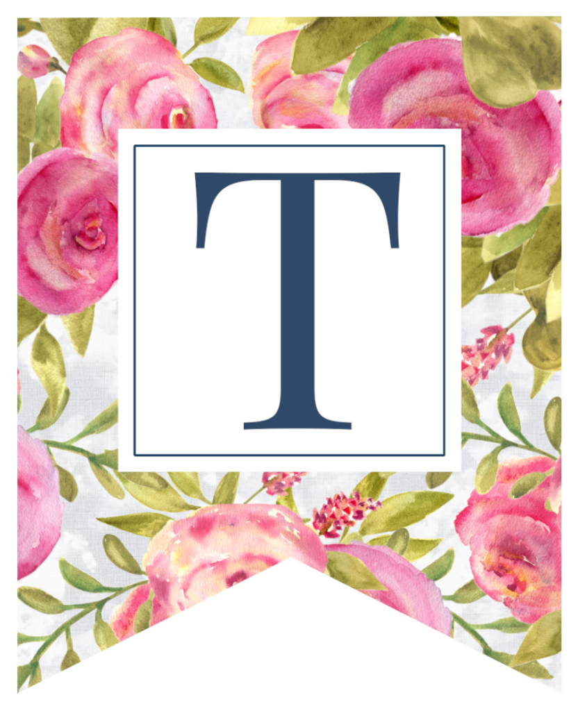 Free Printable Floral Banner Letters - Paper Trail Design