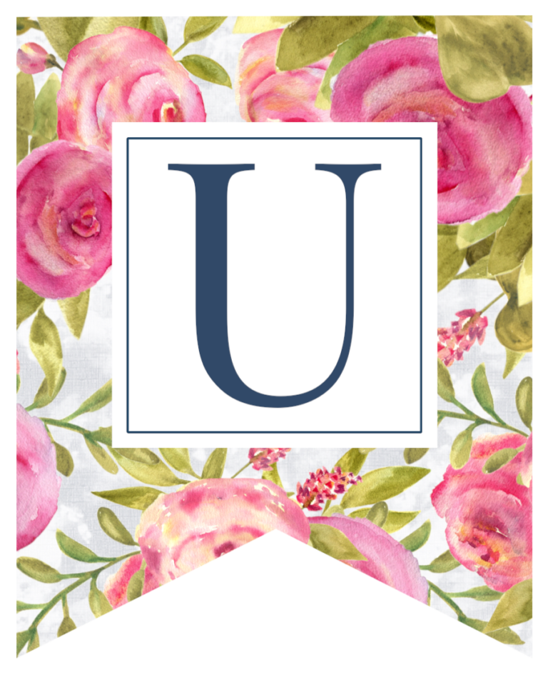 Free Printable Floral Banner Letters - Paper Trail Design