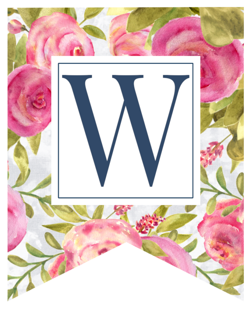 Free Printable Floral Banner Letters - Paper Trail Design