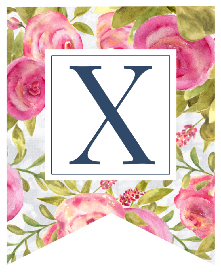 Free Printable Floral Banner Letters - Paper Trail Design