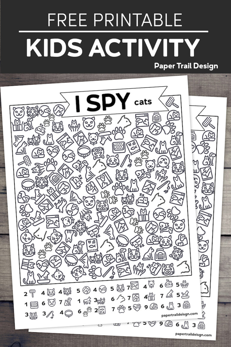 Free Printable I Spy Cats Activity - Paper Trail Design