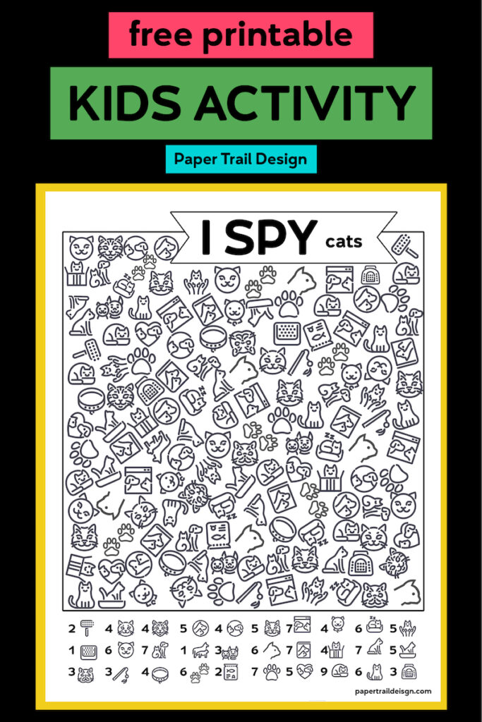 Free Printable I Spy Cats Activity - Paper Trail Design