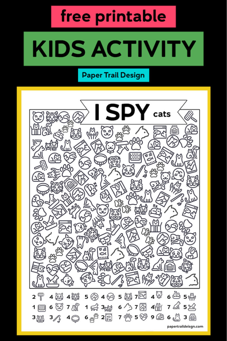 Free Printable I Spy Cats Activity - Paper Trail Design