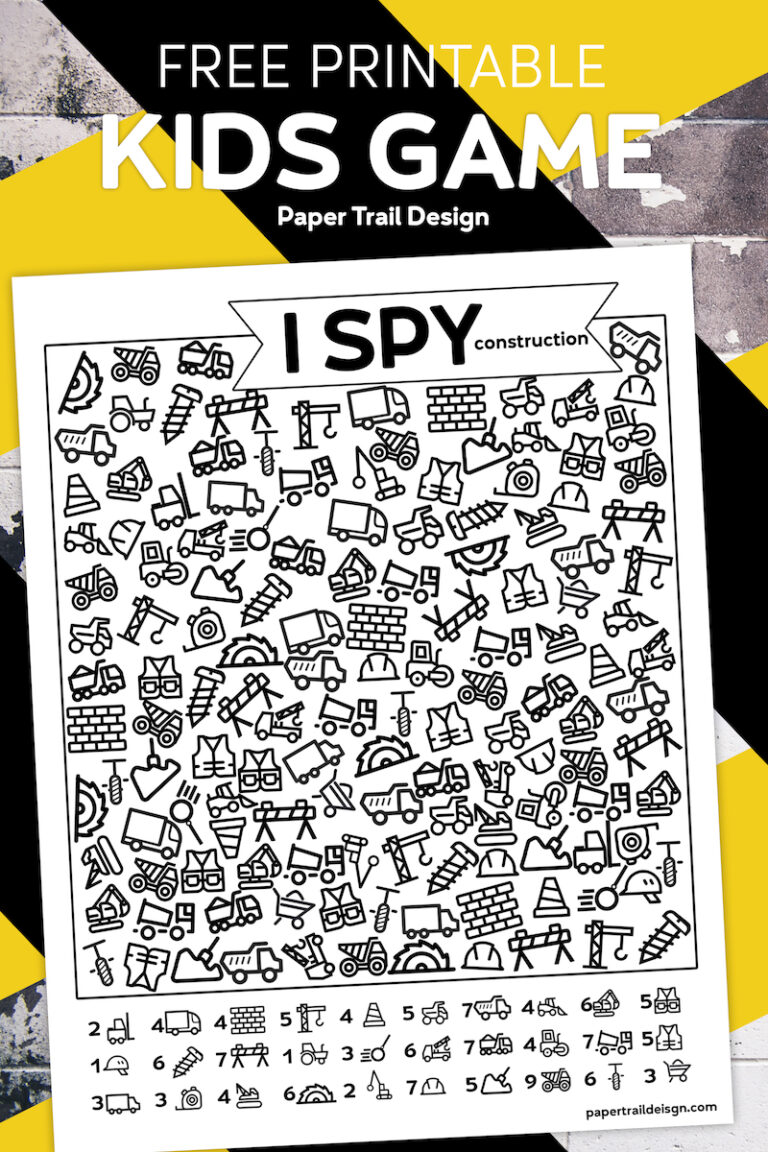 Free Printable I Spy Construction Activity - Paper Trail Design