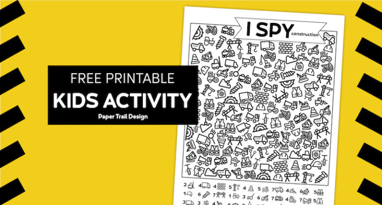 Free Printable I Spy Construction Activity - Paper Trail Design