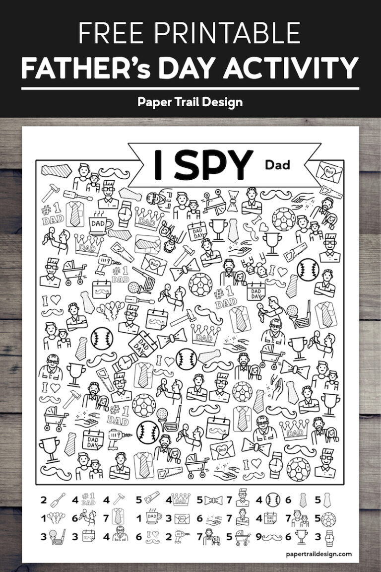 Free Printable I Spy Father's Day Activity - Paper Trail Design