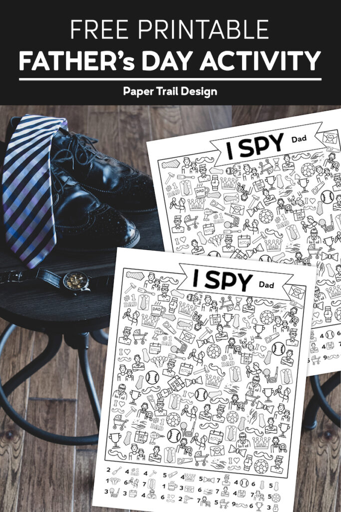 Free Printable I Spy Father's Day Activity - Paper Trail Design
