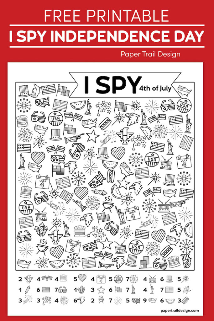 Free Printable I Spy 4th of July Activity - Paper Trail Design
