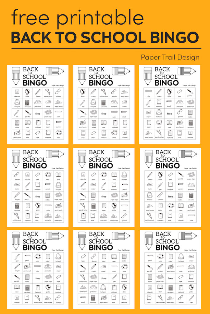 Free Printable Back to School Bingo | Paper Trail Design