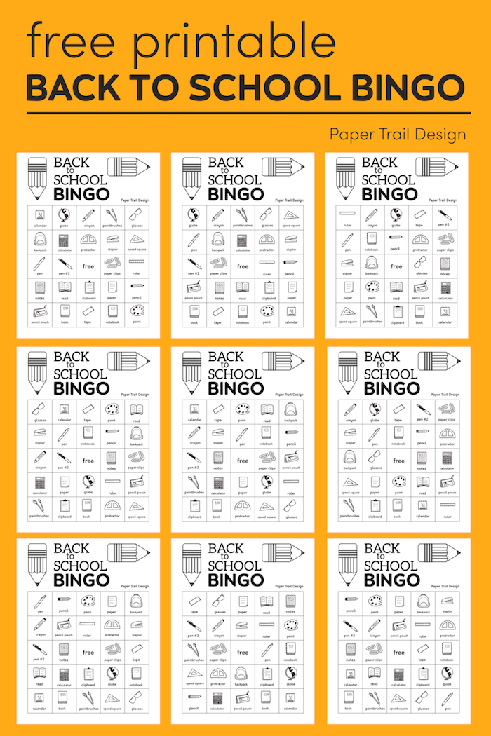 Free Printable Back to School Bingo | Paper Trail Design