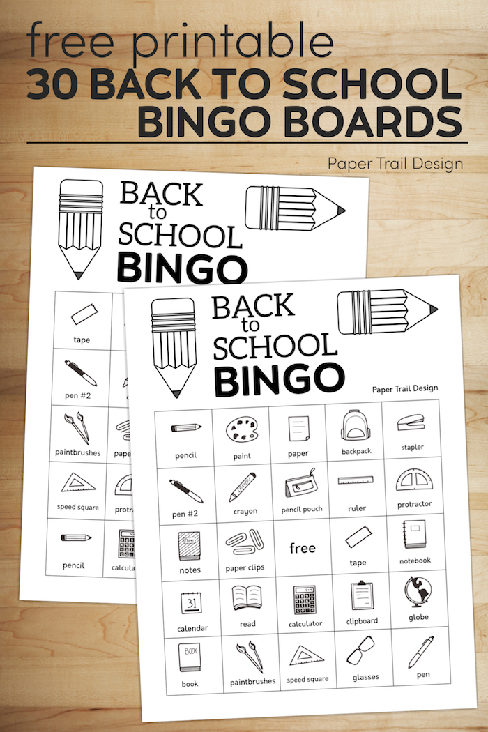 Free Printable Back to School Bingo | Paper Trail Design