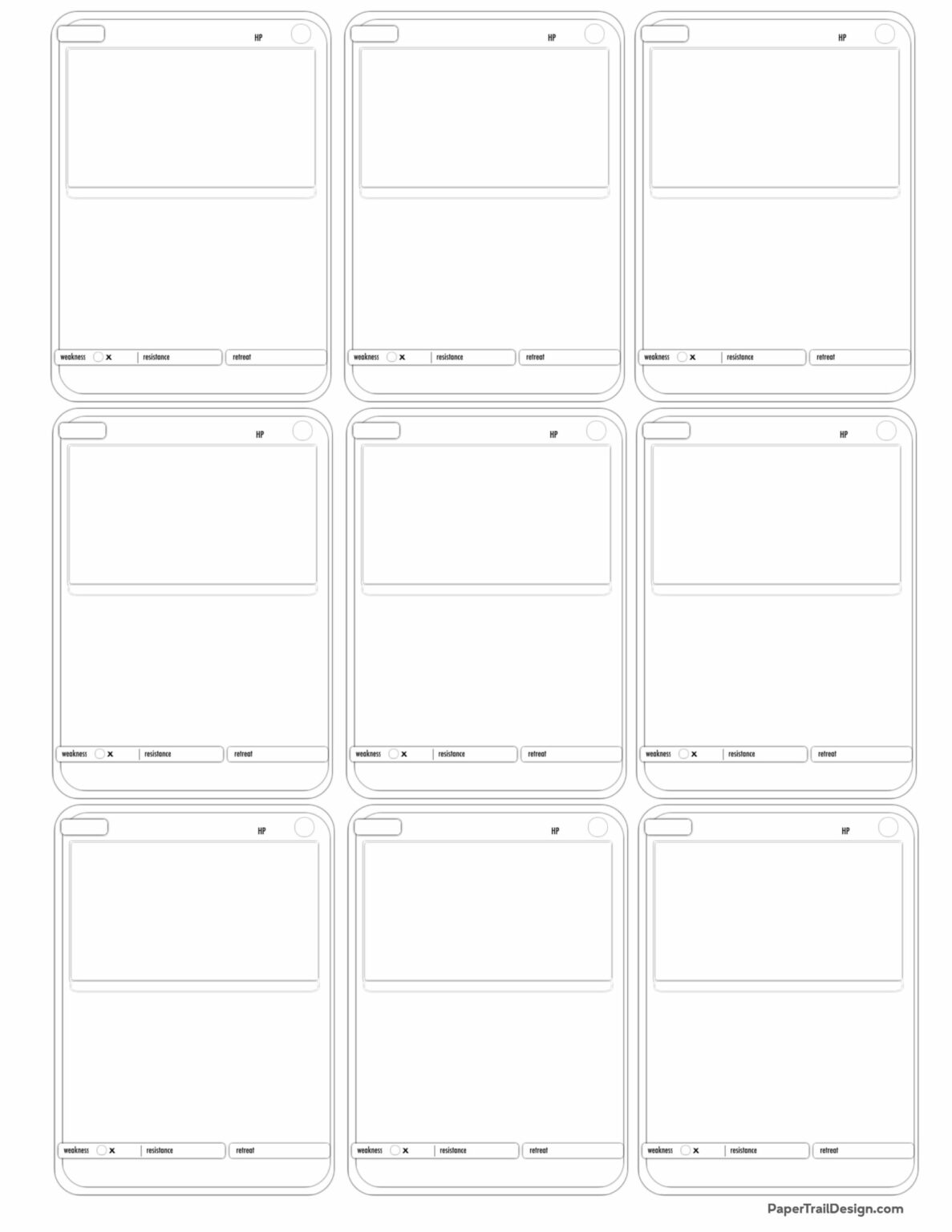 Pokémon Card Template Free Printable - Paper Trail Design