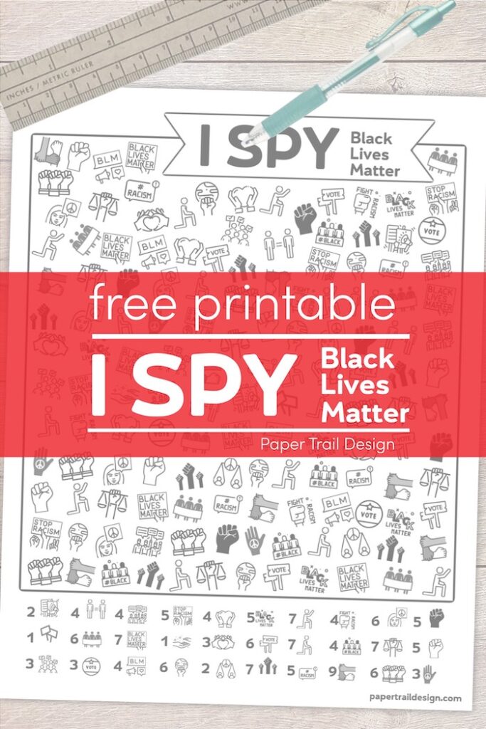 Free Printable I Spy Black Lives Matter Activity - Paper Trail Design