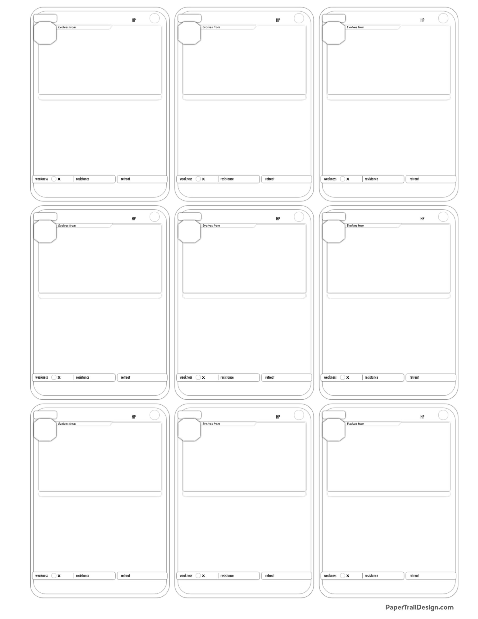 Pok mon Card Template Free Printable Paper Trail Design Pok mon Card Template Free Printable Paper Trail Design