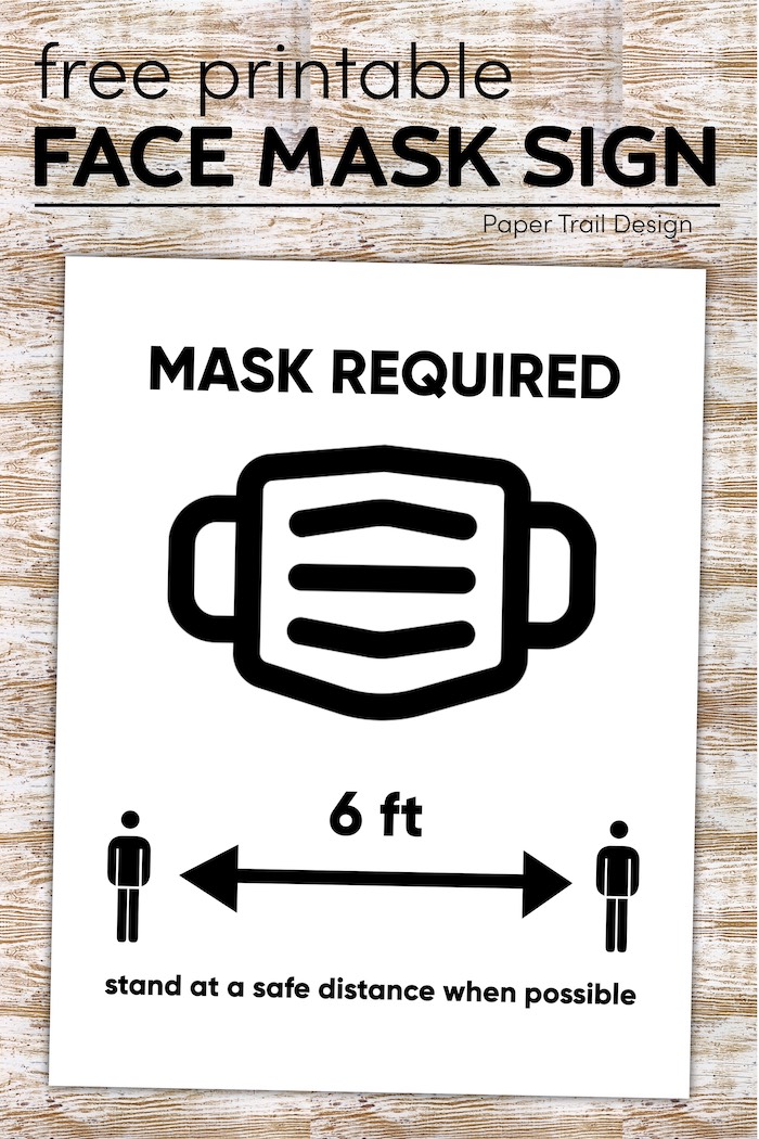 Free Printable Face Mask Required Sign - Paper Trail Design