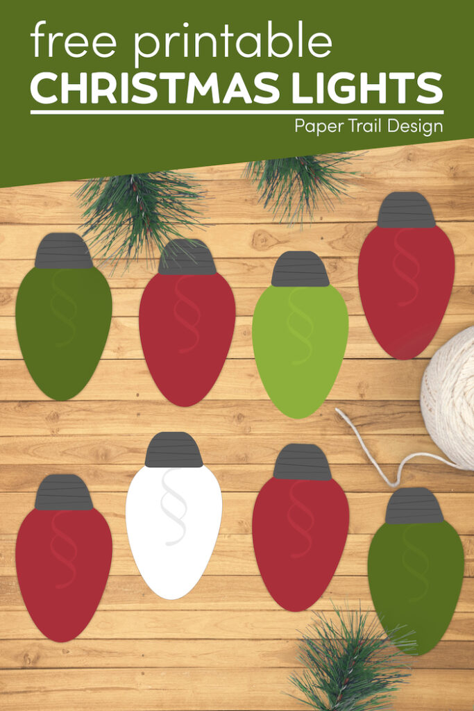 Christmas Lights Garland Free Printable Holiday Decor - Paper Trail Design