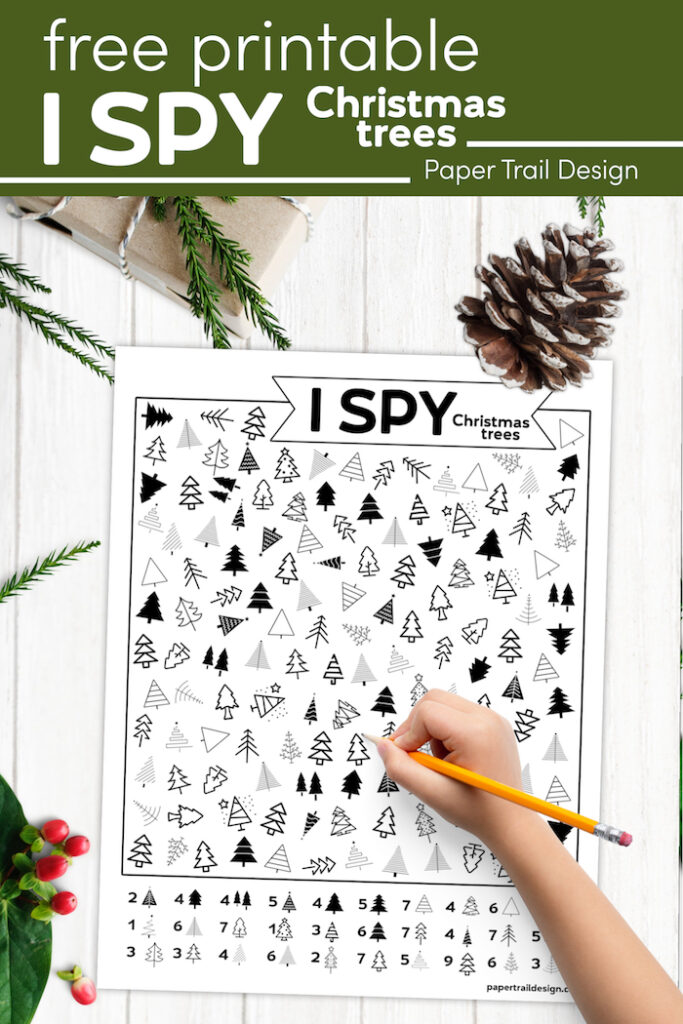 Free Printable Christmas Tree I Spy Activity - Paper Trail Design