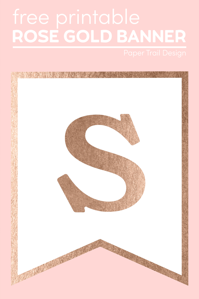 Free Printable Rose Gold Banner Template | Paper Trail Design