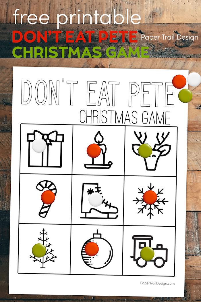 Don't Eat Pete Game - Christmas Edition - Paper Trail Design