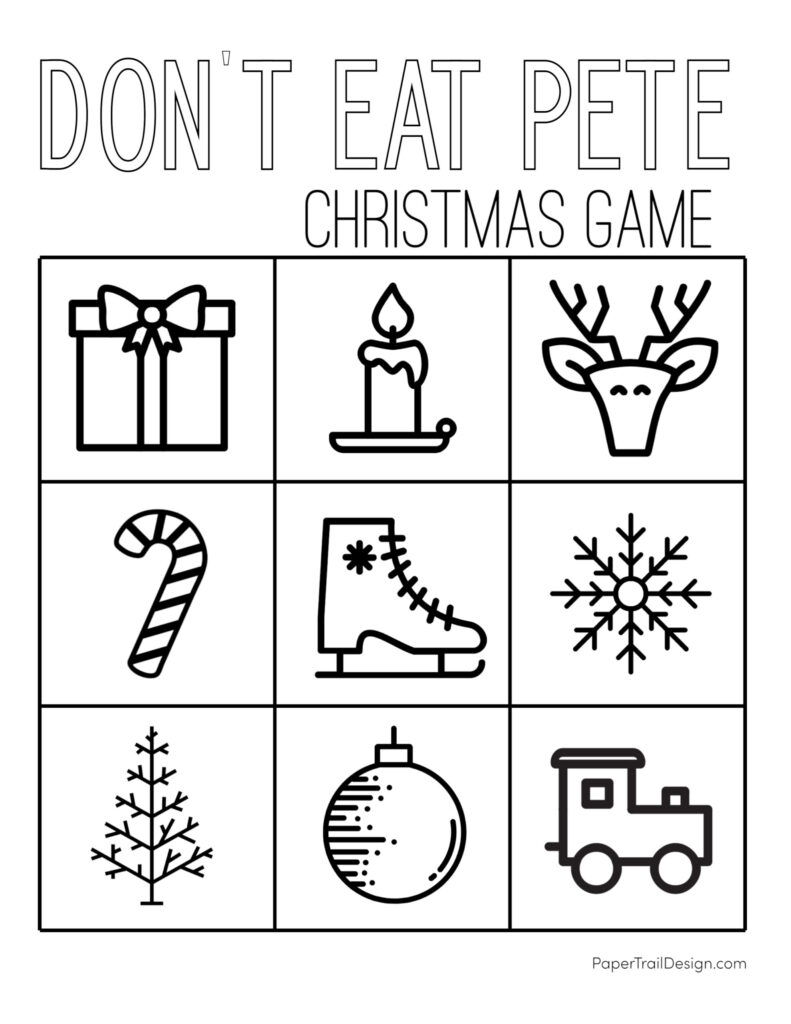 Don't Eat Pete Game - Christmas Edition - Paper Trail Design