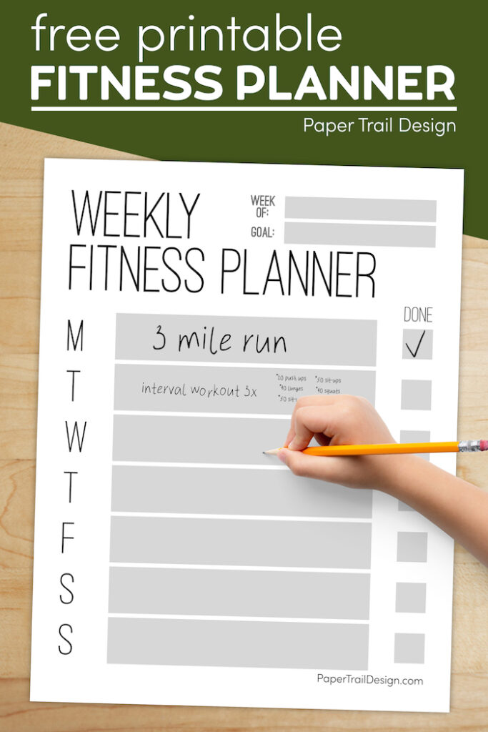 Weekly Fitness Planner Printable - Paper Trail Design