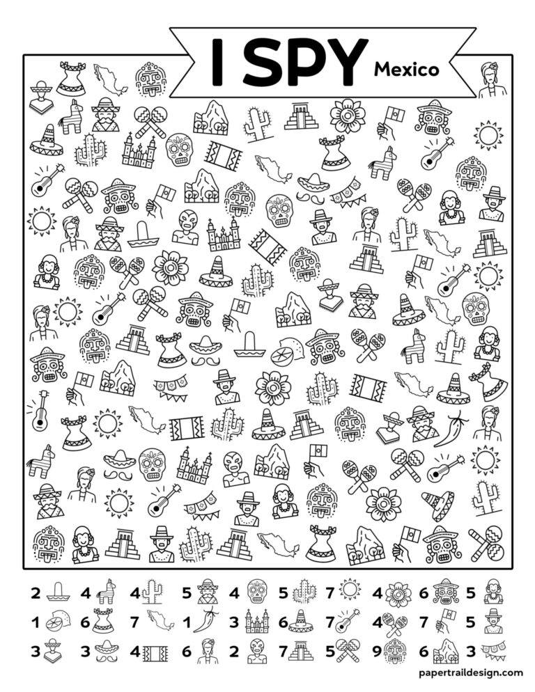 Free Printable I Spy Mexico Activity - Paper Trail Design