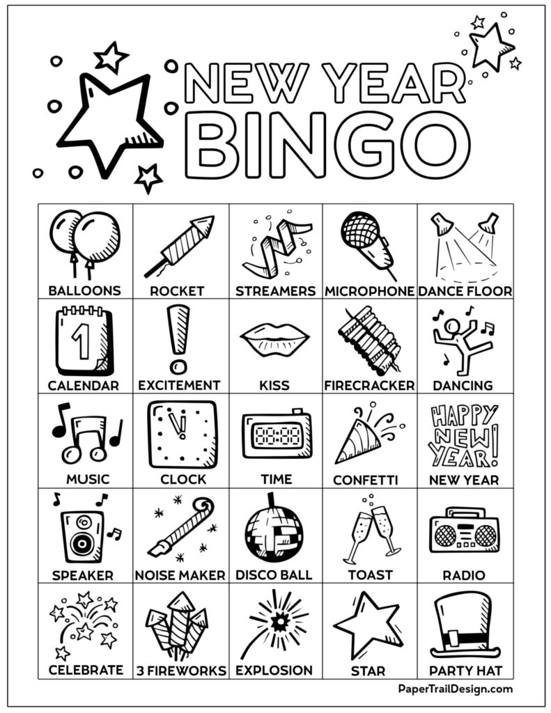 Free Printable New Year's Bingo Cards | Paper Trail Design