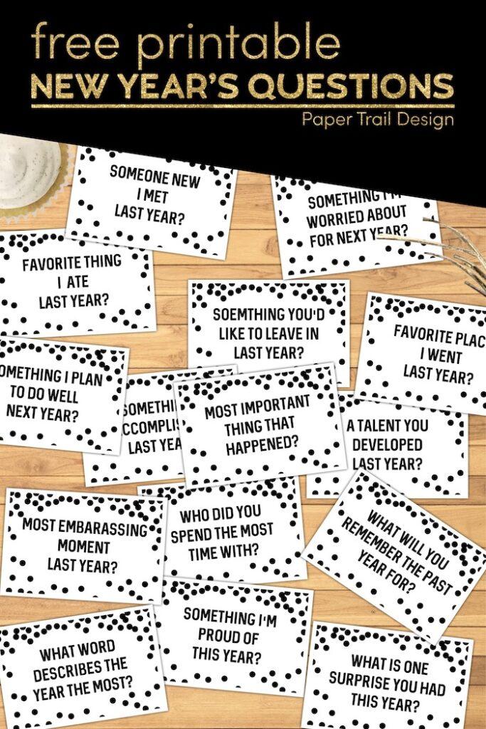 Free Printable New Year Questions - Paper Trail Design