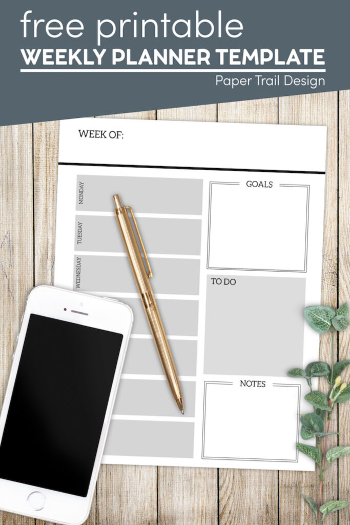 Free Printable Weekly Planner Pages - Paper Trail Design