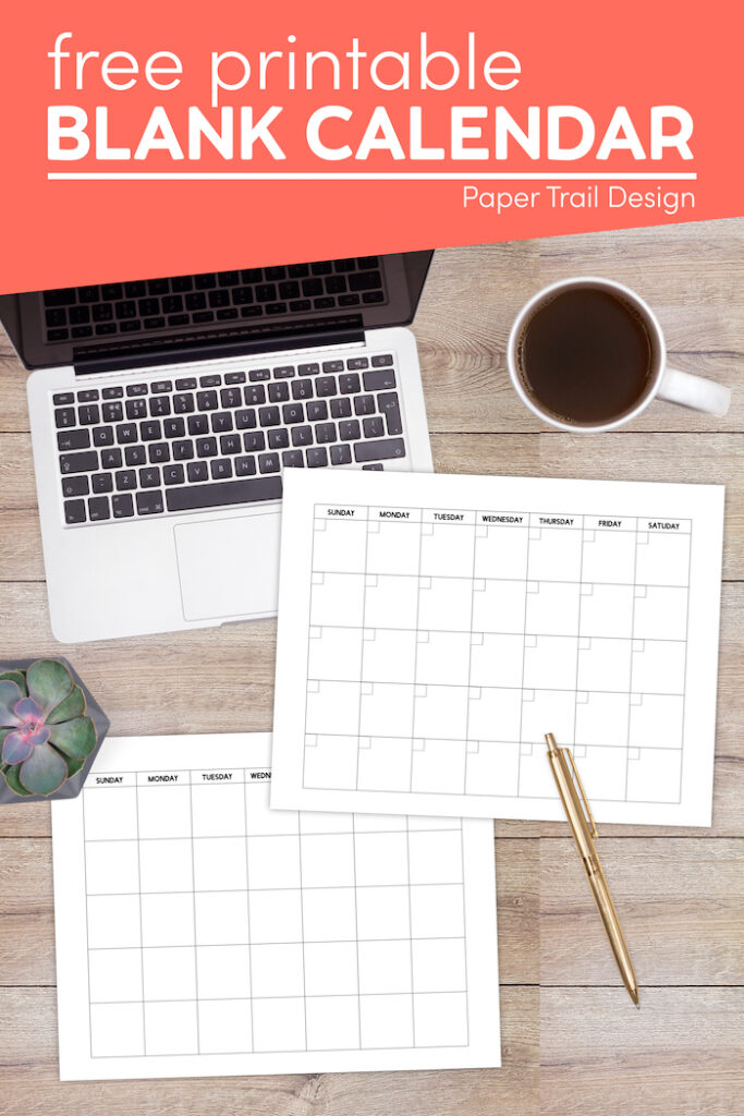 Free Printable Blank Calendar Template - Paper Trail Design