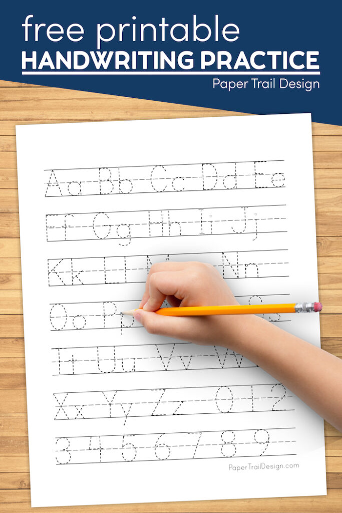 Free Printable Alphabet Handwriting Practice Sheets - Paper Trail Design