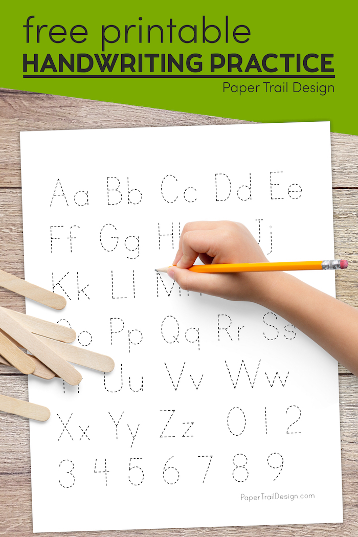 Free Printable Alphabet Handwriting Practice Sheets - Paper Trail Design