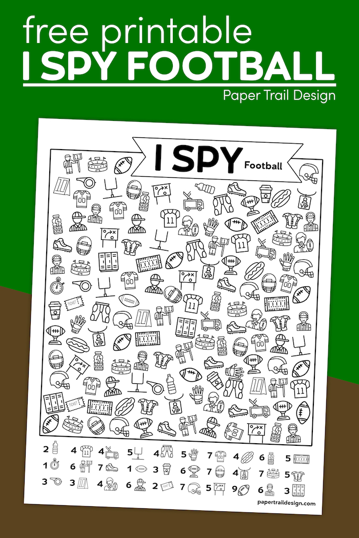 Free Printable I Spy Football Activity - Paper Trail Design