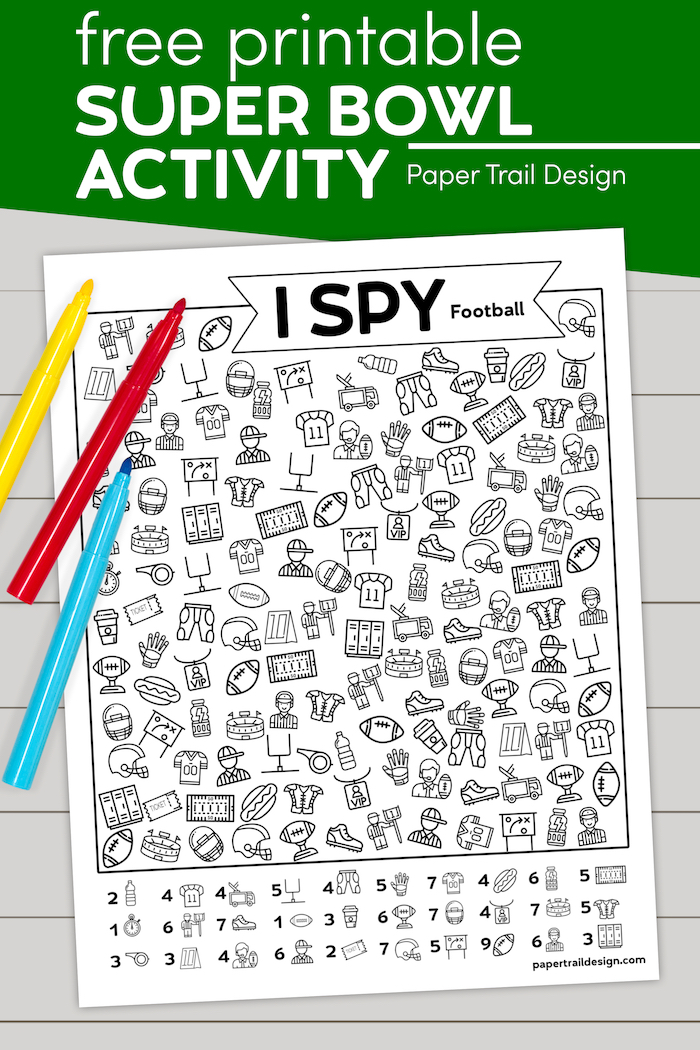 Free Printable I Spy Football Activity - Paper Trail Design