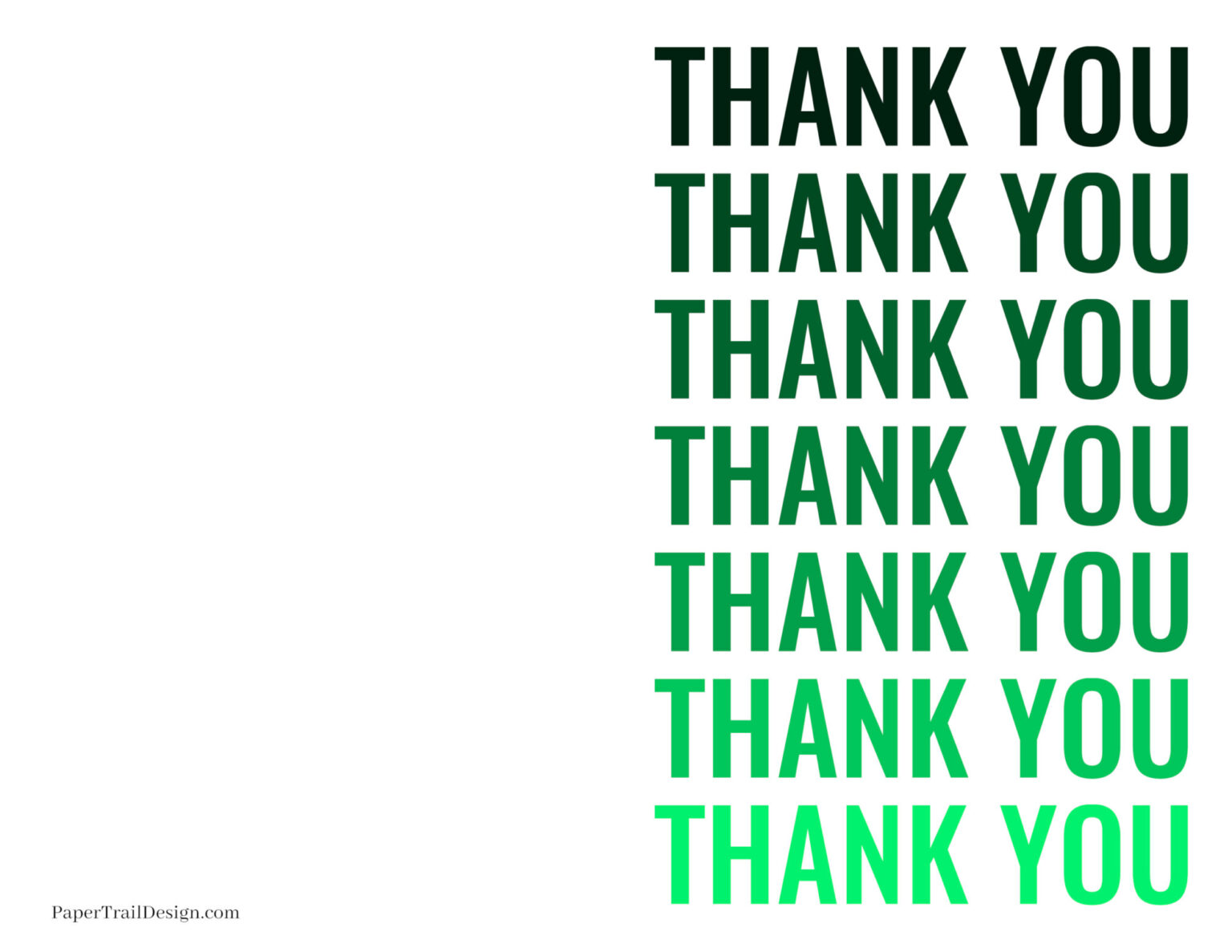 Free Printable Thank You Cards - Paper Trail Design