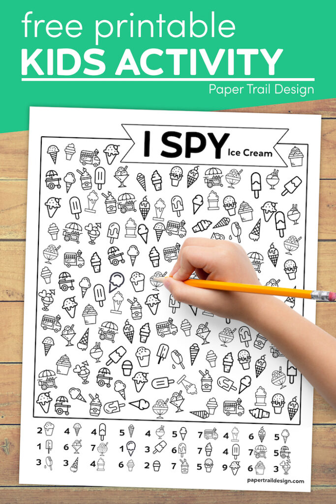 Free Printable I Spy Ice Cream Activity - Paper Trail Design