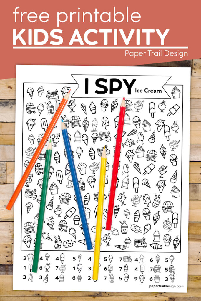 Free Printable I Spy Ice Cream Activity - Paper Trail Design