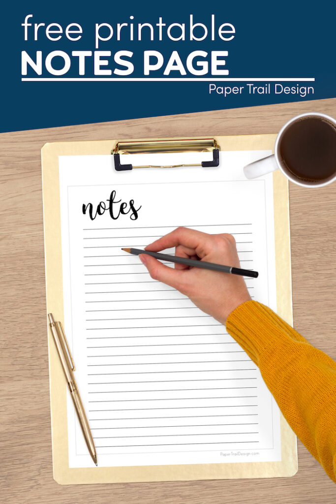 Free Printable Notes Template - Paper Trail Design