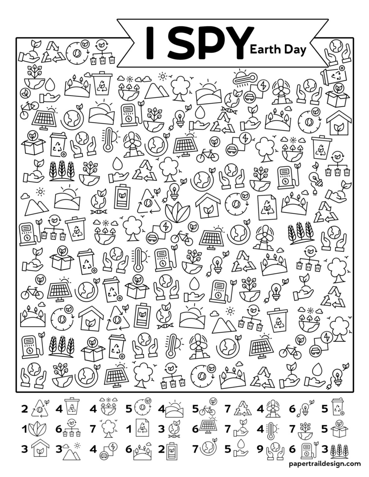 Free Printable I Spy Earth Day Activity - Paper Trail Design