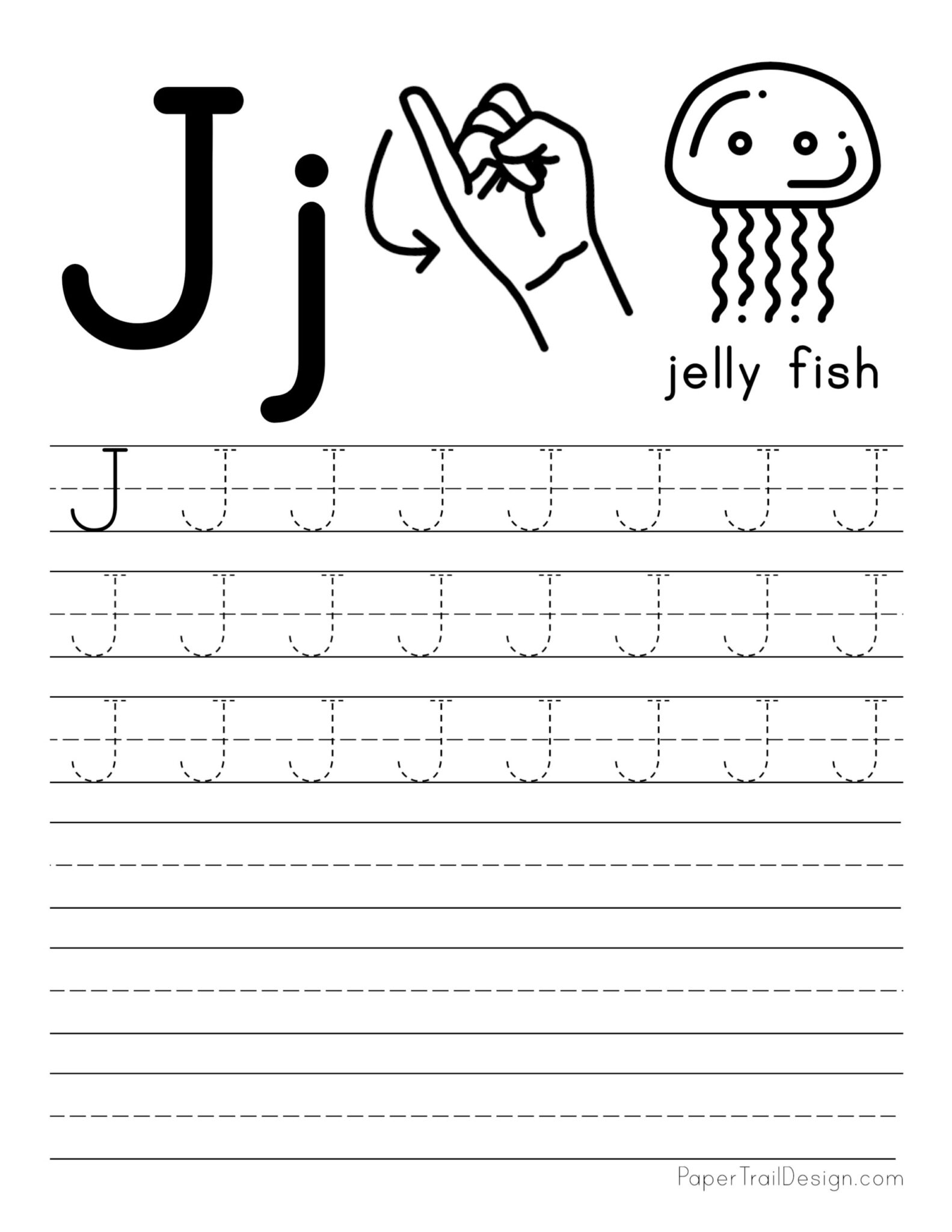 Free Letter Tracing Worksheets - Paper Trail Design