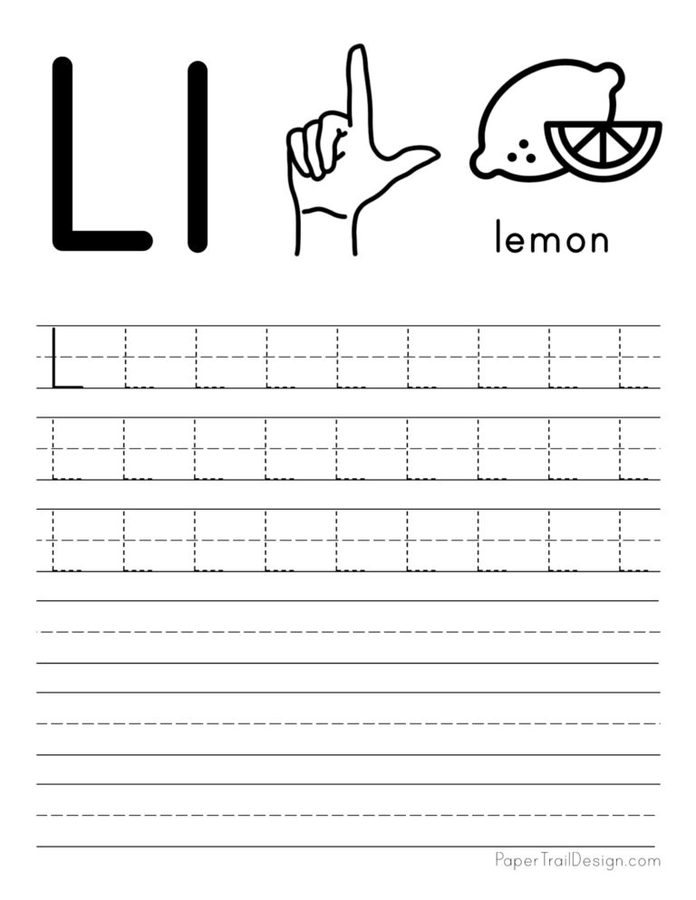 Free Letter Tracing Worksheets - Paper Trail Design