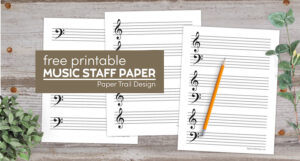 Free Printable Music Staff Paper - Paper Trail Design