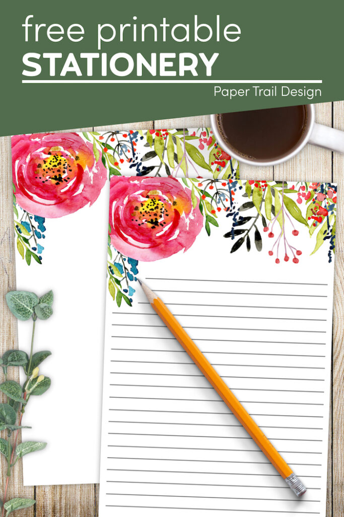 Free Printable Floral Stationery - Paper Trail Design