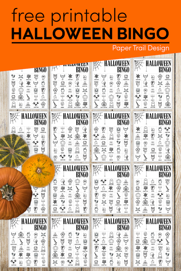 Halloween Bingo Printable Game Cards Template - Paper Trail Design