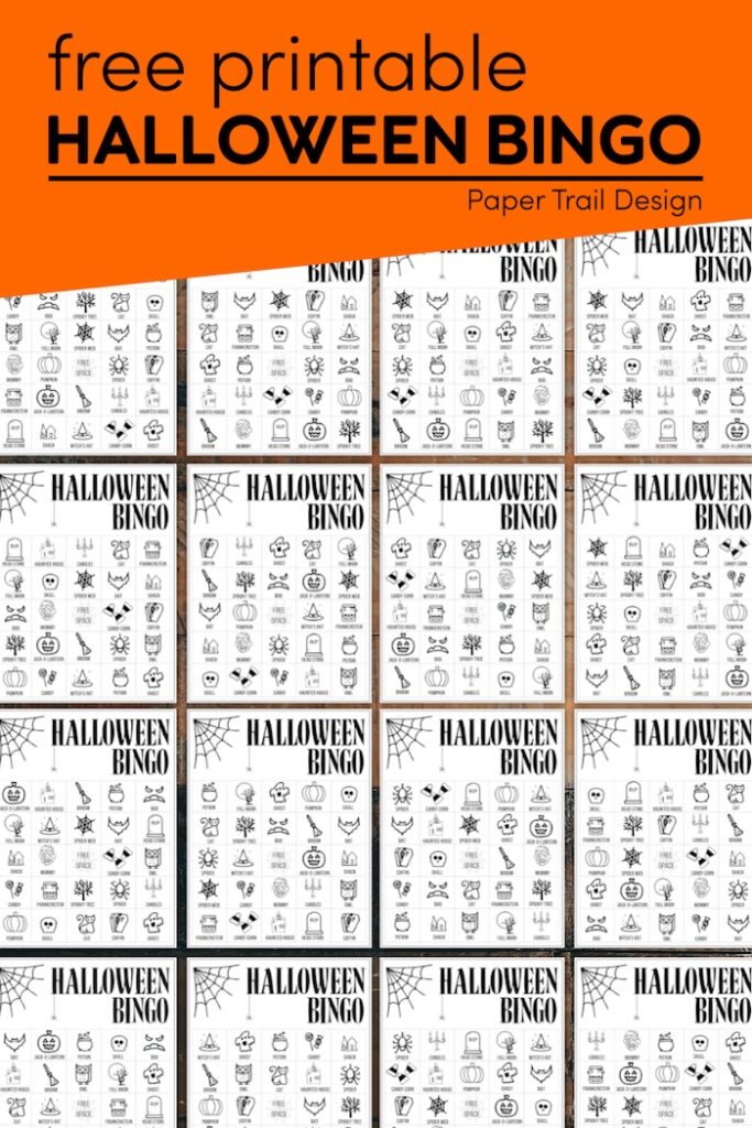 Halloween Bingo Printable Game Cards Template - Paper Trail Design