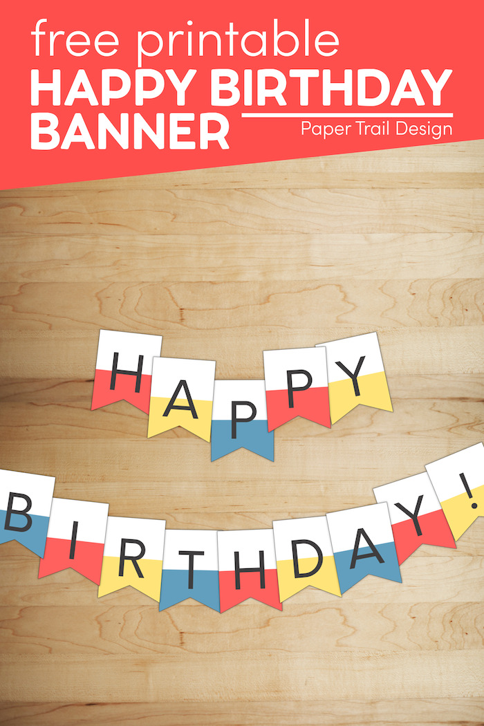 Colorful Happy Birthday Banner Printable - Paper Trail Design