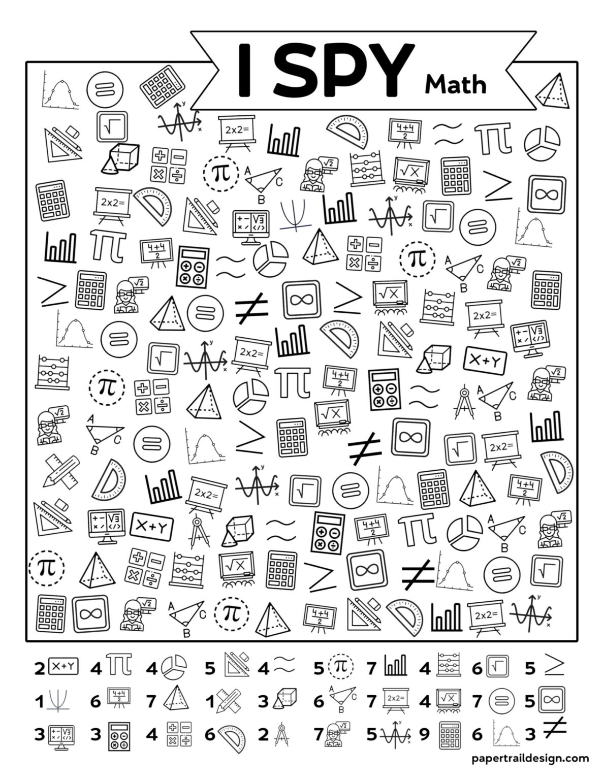 Free Printable I Spy Math Activity - Paper Trail Design