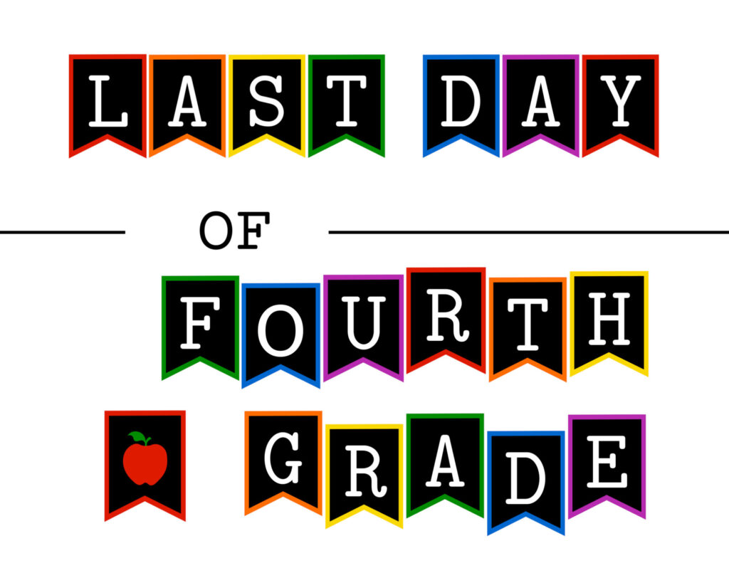 Last Day of School Sign Photo Prop - Paper Trail Design