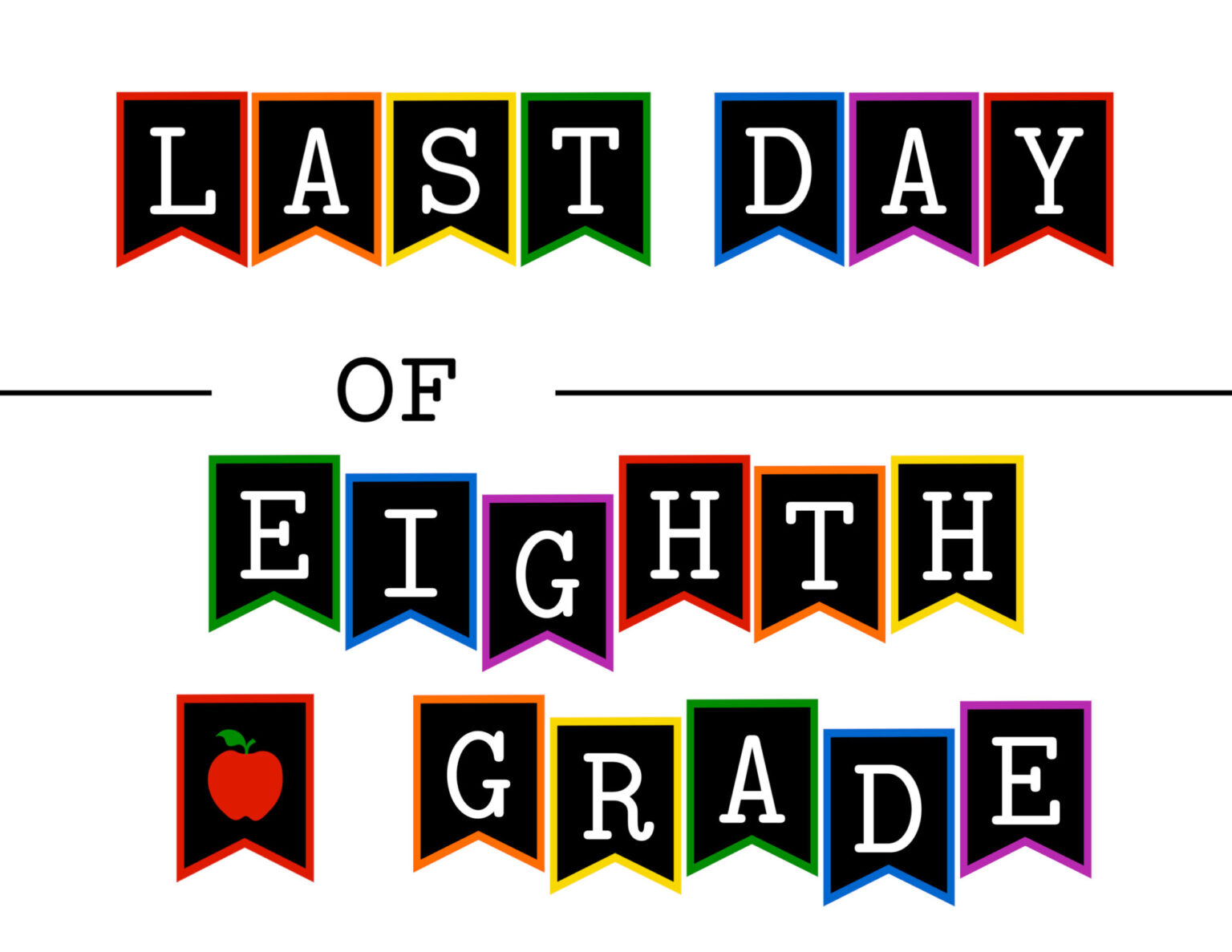 Last Day of School Sign Photo Prop - Paper Trail Design