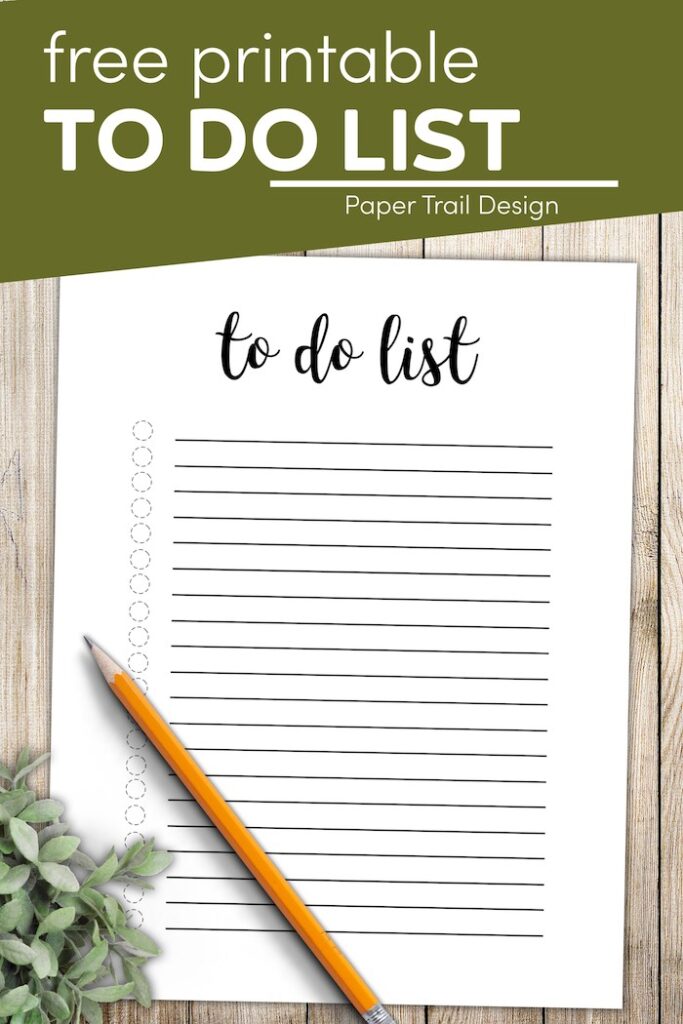 Free Printable To Do List Template - Paper Trail Design